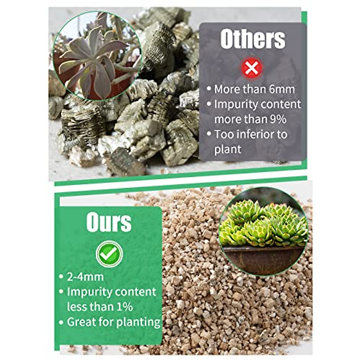 Organic Vermiculite Bulk, Horticultural Vermiculite for Plants, Soil Additive for Potted Plants, Vermiculite Coarse Hydroponic for Succulent Orchid Gardening Reptiles 3Qt