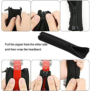Cosmos 2 Pcs Headphone Headband Cover Sleeve Headband Protector Headphone Protective Cushion Pad with Zipper Installation, Black