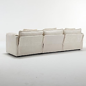 Oversized Modular Sectional Sofa with Movable Ottoman,Modern Comfy Chenille Double-Upholstered Boucle Cloud Couch, L Shaped Convertible Corner Sofa&Couches for Living Room, Bedroom, Apartment