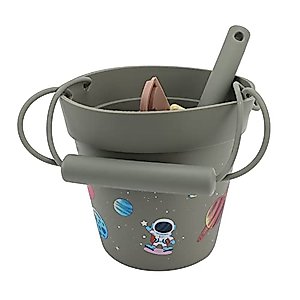Silicone Snow Toys, Waterproof Snow Buckets and Shovels for Kids for Beach Snow Garden Backyard Sandpit (Green)
