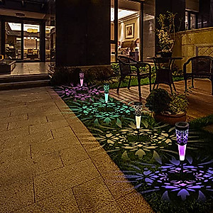 Anordsem 8 Pack Solar Pathway Lights Outdoor, Garden Lights Solar Powered Waterproof, 2 Modes Solar Lights Outdoor Decorative for Garden Lawn Pathway Sidewalk Patio Christmas Yard Decoration