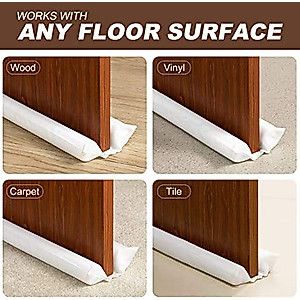 Febos Door Noise Blocker - 36 inches Grey Door Draft Stopper- Door Silencer Sound Proof Door Draft Guard