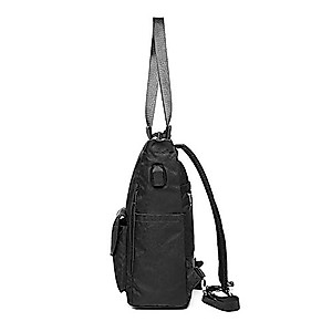 Waterproof Stylish Laptop Backpack Women Korean Oxford Canvas (Black 15.6 inch)