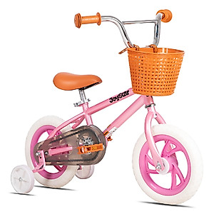 JOYSTAR 12 Inch Girls Bike with Training Wheels and Basket for 2 3 4 Years Old Kids Bikes for Toddler 3-5 Year Girls Pink