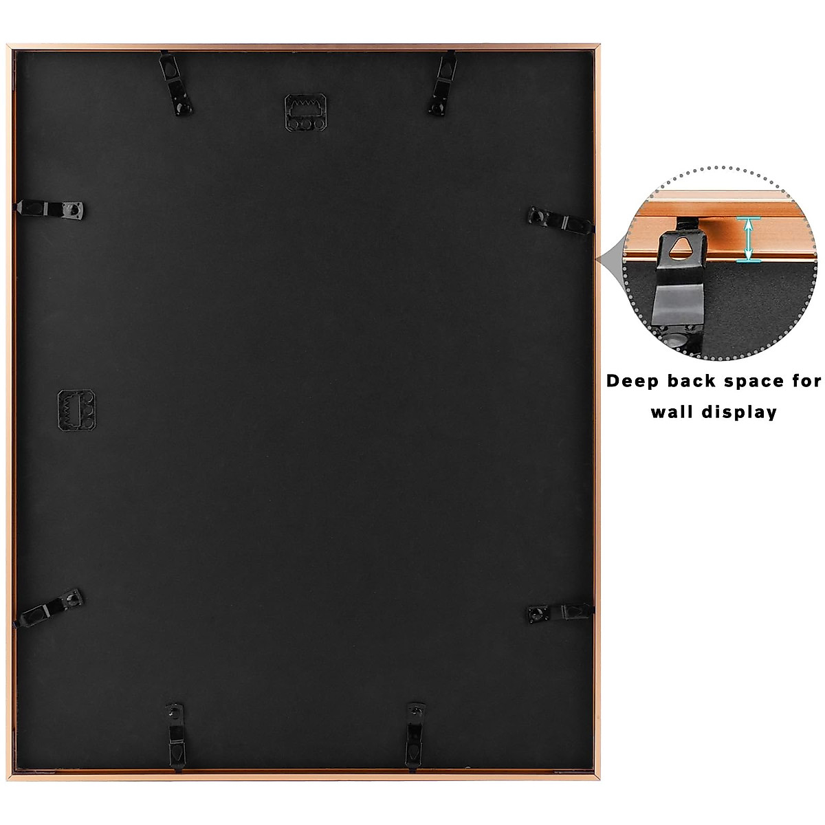 Frametory, 16x20 Metal Picture Frame with Mat for 11x14 Picture & Real Glass, Aluminum Photo Frame Collection (Rose Gold, 1 Pack)