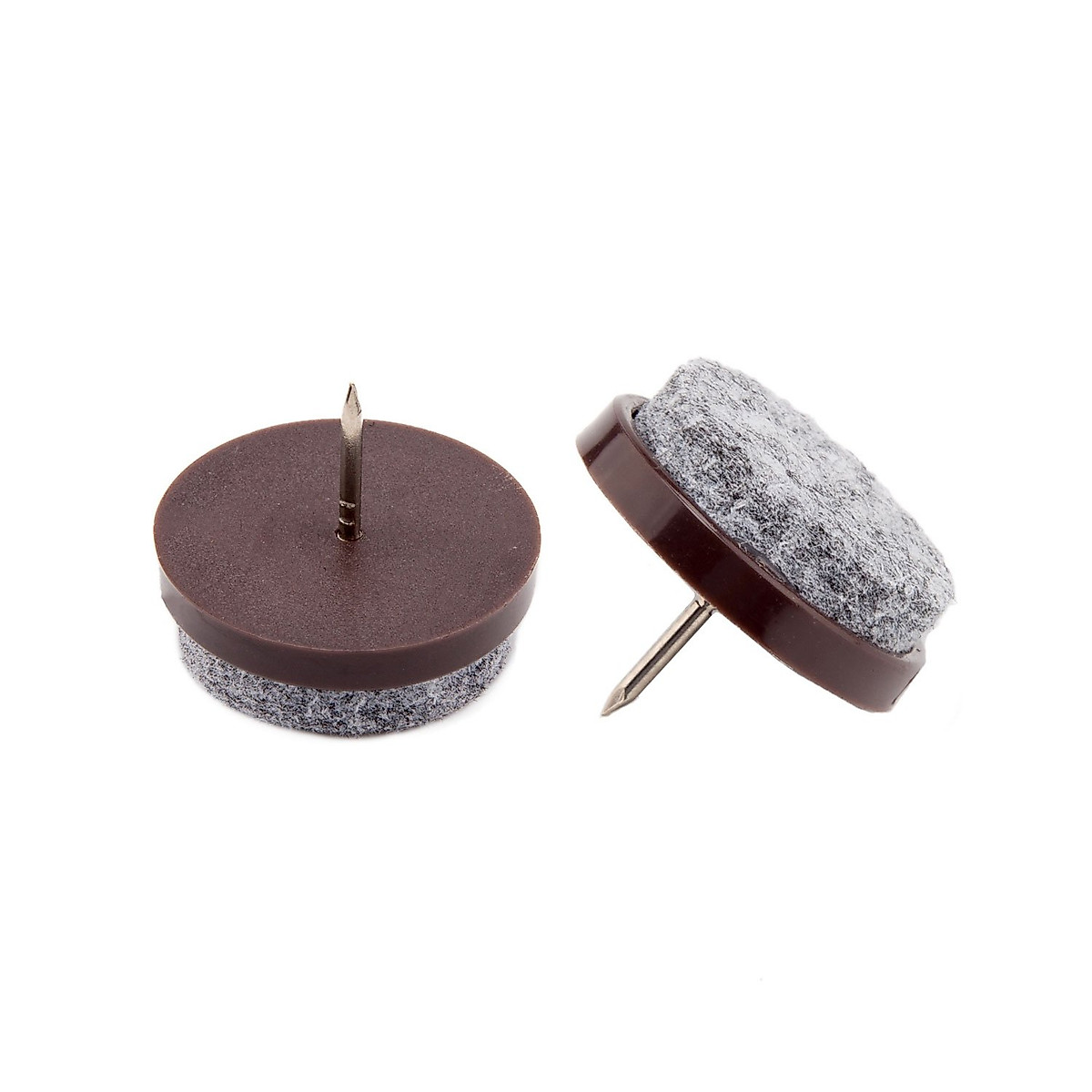 50pcs Round Heavy Duty Felt Furniture Pads,Ulifestar Nail On Furniture Sliders Hardwood Floor Protectors for Chair Table Desk Desser Cabinet Sofa Couch Leg Feet Non Slip Glides Dia 28mm/1.1'' (Brown)