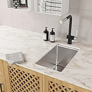 MENSARJOR 14 x 19 Inch Workstation Undermount Single Bowl 16 Gauge handmade NEW MODEL Stainless Steel Kitchen sink …