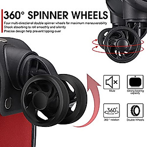 Verdi Travel Carry On Luggage with Spinner Wheels Softshell Lightweight Expandable 20 Inch Suitcase with USB Charging Port and 8-wheel Spinners Carryon Bag