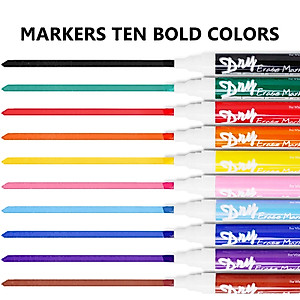 Volcanics Dry Erase Markers Low Odor Chisel Tip Whiteboard Markers Pack of 10,10 Colors