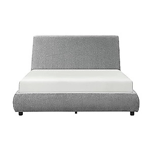 Lexicon Ithaca Chenille Upholstered Platform Bed, Cal King, Gray
