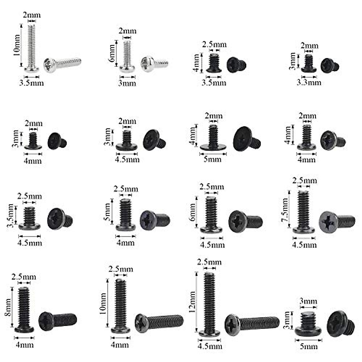 HELIFOUNER 800 Pieces Laptop Notebook Computer Screw Replacement Repair Kit, Electronic Repair Screws for SSD, Laptop Notebook Computer
