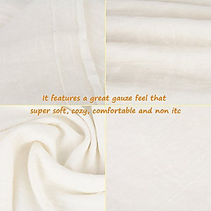 Iristide Womens Long Scarf in Solid Color, Light Weight Large Shawls Wrap for Beach Outdoor Camping Traveling Sunscreen Neckwear 75×43 inch (White)