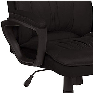 Amazon Basics Classic Office Desk Computer Chair - Adjustable, Swiveling, Ultra-Soft Microfiber, Lumbar Support, 28"D x 25"W x 43.5"H, Black