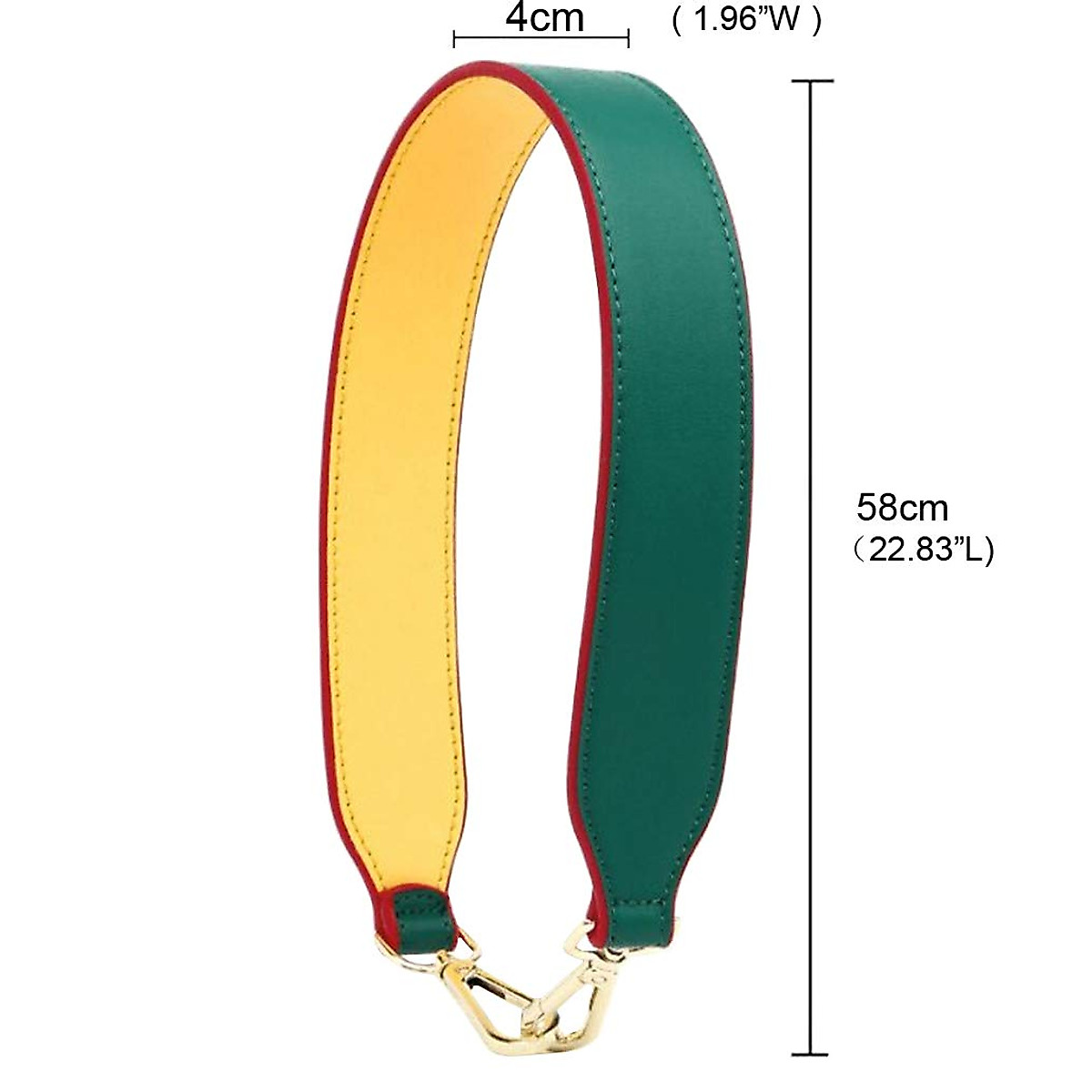 Purse Straps Replacement PU Leather Handbags Strap Shoulder Bag Straps Phone Pendant (Yellow-Green)