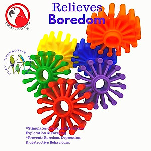 Bonka Bird Toys 3308 pk6 Cool Plastic Wheels Foot Talon Parrot Enrichment Build DIY Craft Party Favor Play Construction Assembling Game Interlocking.