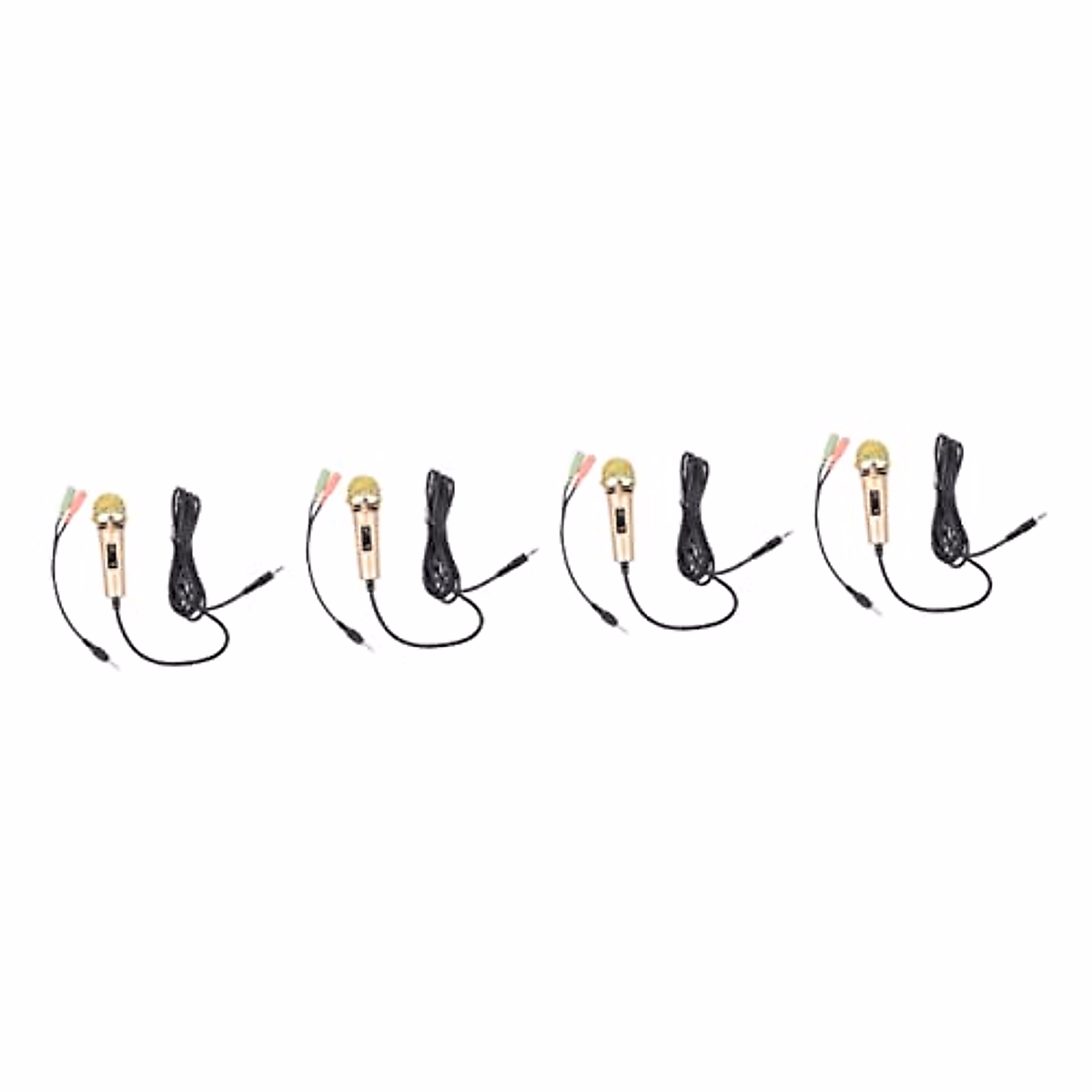 Milisten 4pcs phone microphone mini karaoke vocal mobile microphone stereo microphone female adapter microphone for singing portable mic Singing Microphone plastic miniature tablet