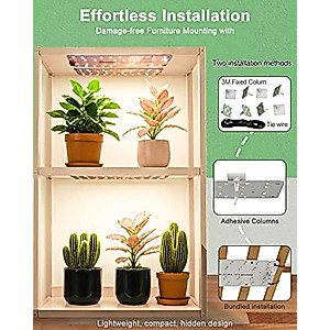 DOMMIA Grow Lights, Full Spectrum 12W(120W Equiv) Grow Light for Indoor Plants, 84 LEDs Sunlike Plant Grow Light with On/Off Switch for Seed Starting, Hydroponics, Succulents & More, Easy to Assemble
