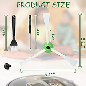 Gusnilo 6 Side Brush Replacement Accessories for irobot Roomba i/e Series Robotic Vacuum Cleaner E5 E6 i3 i3+ i7 i7+ i6 i6+ j7 j7+ Replacement Parts Kit with 6 Screws 1 Screwdriver 1 Small Brush