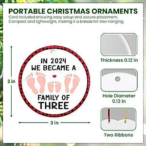 OASSIE Baby First Christmas Ornament 2024 - Christmas Baby Gifts, Newborn Baby Girl, Boy, New Parents Gifts for Couples, First Time Mom, Dad Gifts - Christmas Decorations Ceramic Ornaments