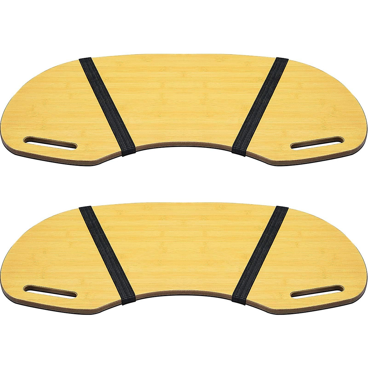 Thyle 2 Pcs Wood Curved Lap Desk 30.5'' x 12.5'' Lap Table with Handles Wooden Lap Board Curved Keyboard Lap Tray for Laptop Computer Mouse