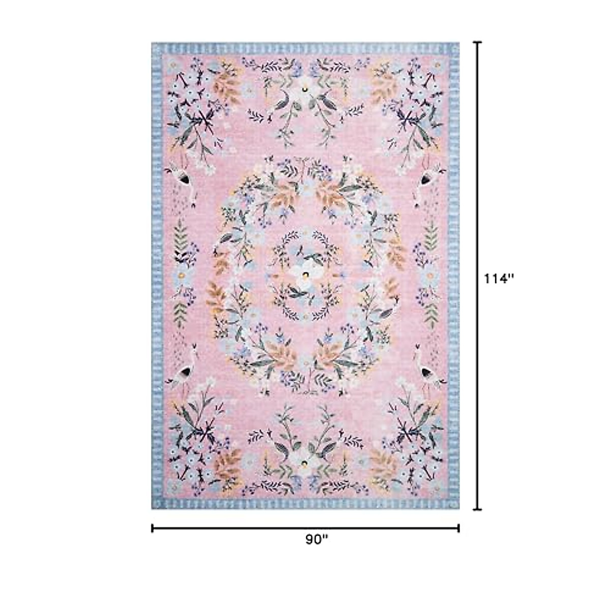Loloi Rifle Paper Co Palais Rose/Sky 7'-6" x 9'-6" Area Rug