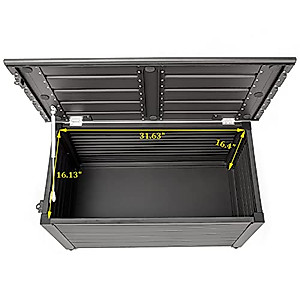 TECSPACE 100KG bearing capacity, swimming pool/indoor/outdoor storage box ，100% Aluminum Deck Box Outdoor/Indoor Storage Box Waterproof,Japanese Environmental Spray &Sun Protection Technology,Black Patio Storage Box For Cushion,Garden Tools,Pool Toys