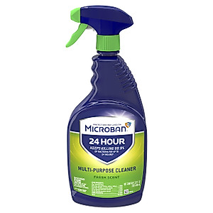 Microban Disinfectant Spray, 24 Hour Sanitizing and Antibacterial Spray, All Purpose Cleaner, Citrus Scent, 4 Count, 22 fl oz Each