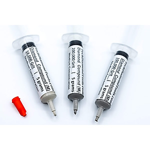 TechDiamondTools Kit of 3 Diamond Polishing Compound Polishing Paste USA Made 14000 100000 200000 Grit for Marble Glass Metal Rock Jewelry Resin Silver Gemstone 25% of Diamond Powder