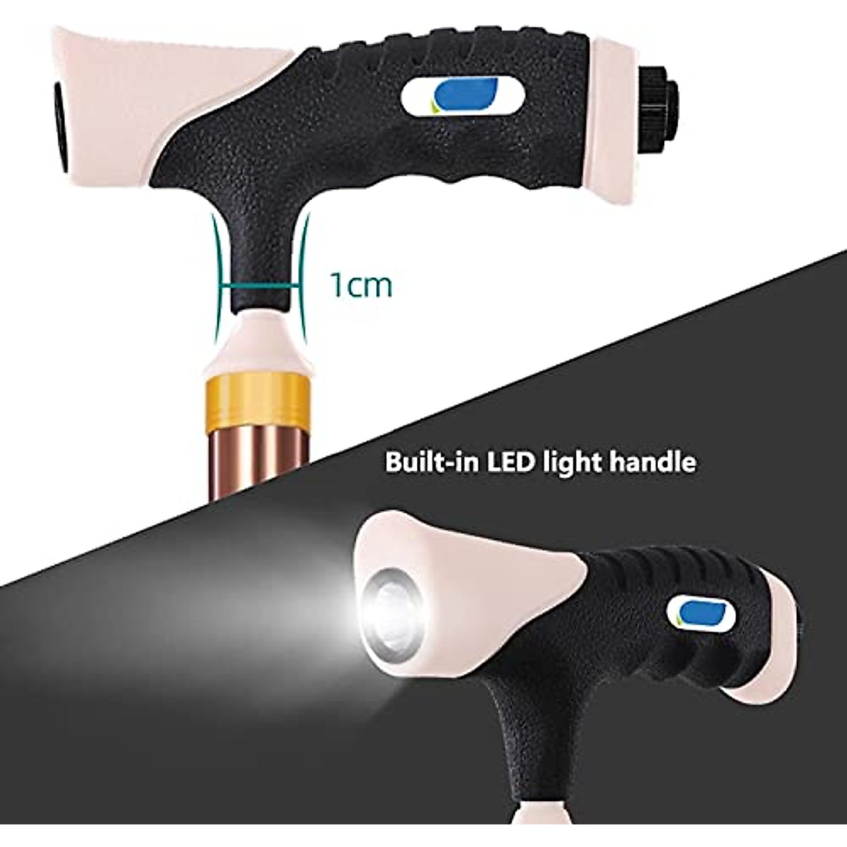 Walking Crutches Tripod Crutch Chair for Seniors Five Gears Height Adjustable Crutch Stool with Seat Large Double Arc Reinforcement Support Folding Cane for Men Women Lightweight Walking Aid