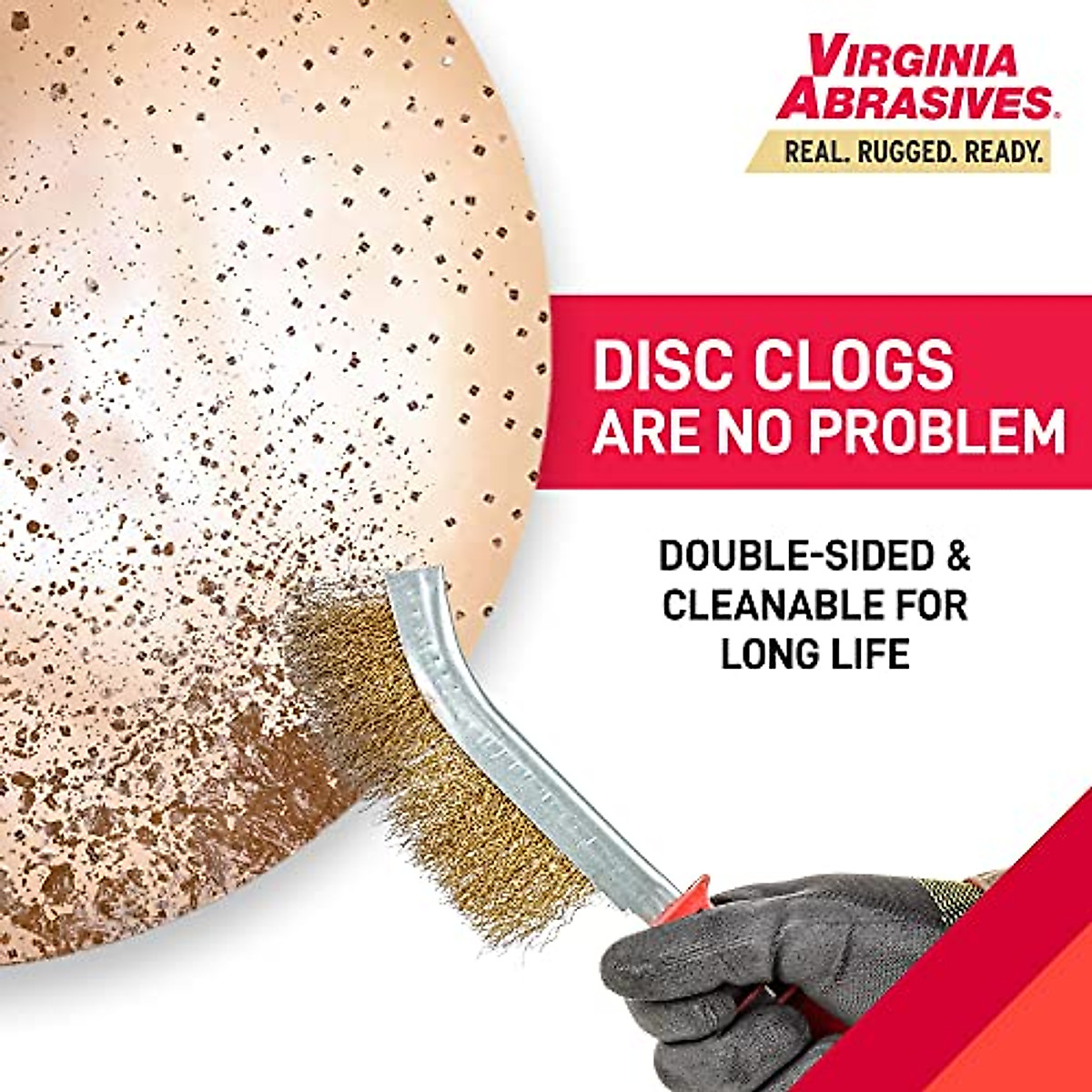 Virginia Abrasives 421-80017 17" Tungsten Carbide Abrasive Disc (TCAD), Two-Sided Surface Remover Metal Disc for Removing Carpet Pads, Adhesive, Epoxy, Prep Concrete Surfaces Reusable Disc