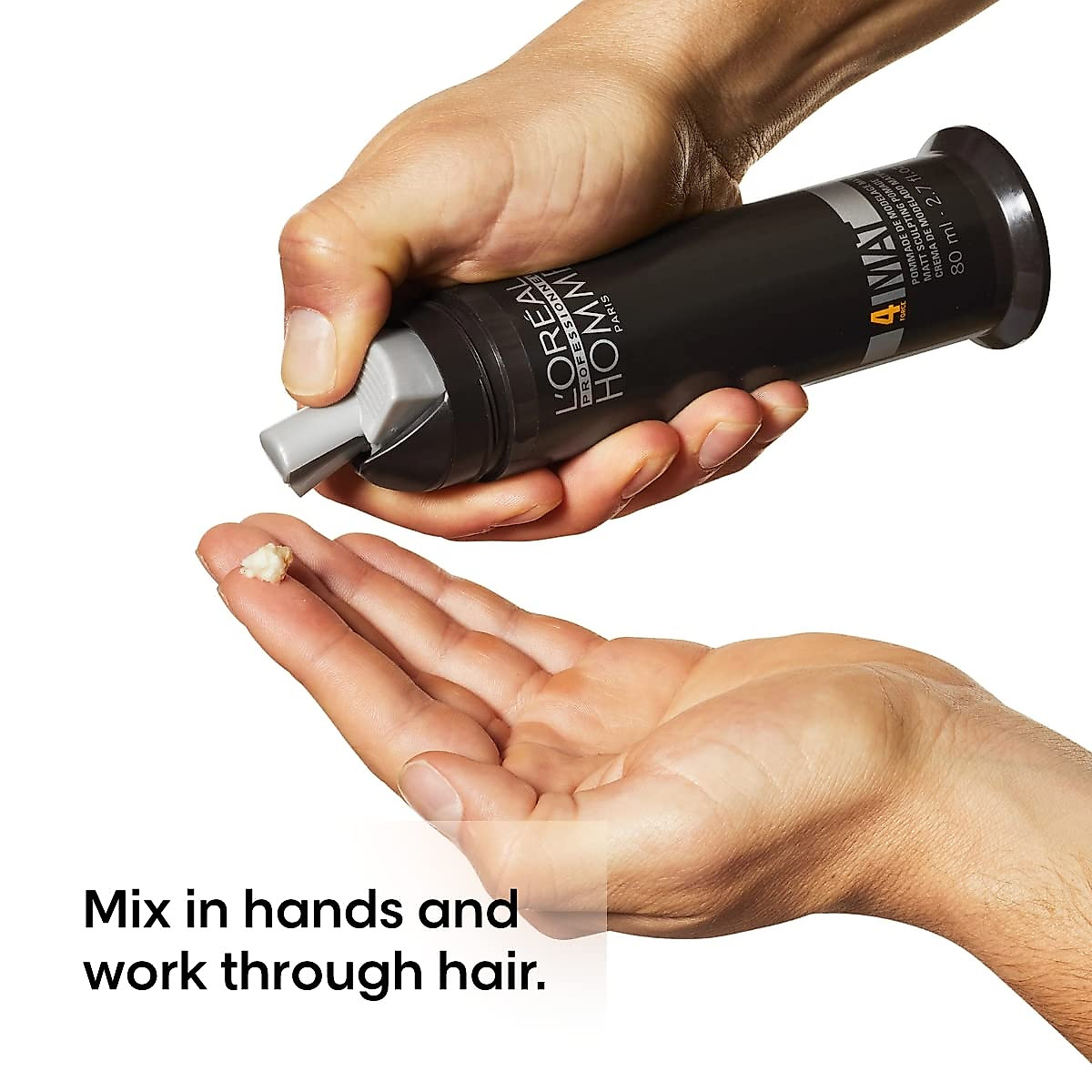 L'Oreal Professionnel Men’s Styling Pomade - For All Hair Types, Provides Medium Hold and Matte Finish