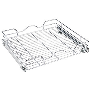 OCG Pull Out Cabinet Organizer (11" W x 21" D), Pull out Drawers for Kitchen Cabinets, Pull Out Shelves for Base Cabinet Organization in Kitchen Bathroom Pantry, Chrome Finish