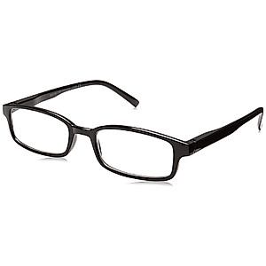 Foster Grant mens Boston Square Glasses Reading Glasses, Black/Transparent, 59 mm US