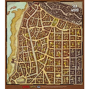 Gale Force Nine Dungeons & Dragons Waterdeep Dragon Heist Vinyl Map Set, Multi-Colored
