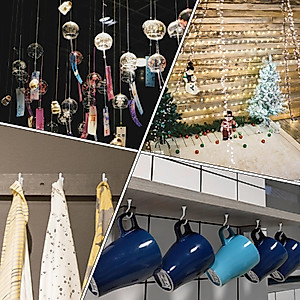 AccEncyc Ceiling Hooks for Plants, Heavy Duty Plant Ceiling Hook Large Hook for Hanging Plants Ceiling Installation (4 Pack)