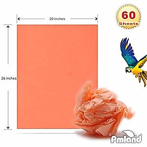 PMLAND Gift Wrapping Tissue Paper - Orange Color - 26 Inches x 20 Inches 60 Sheets