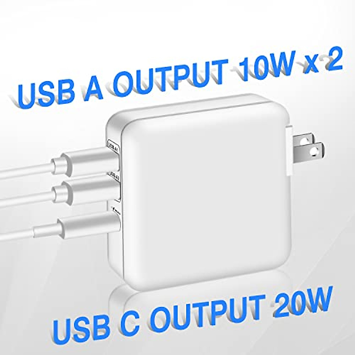 USB C Charger, 40W 3 Port USB C Charging Station, PD Fast Charger Multiport USB C Charger Block Power Adapter for iPhone 14 13 12 11 Max Mini, iPad, Pixel Samsung Galaxy, MacBook, Tablet and More