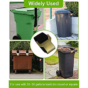 Bear Proof Trash Can Lid Lock, Universal Adjustable Garbage Can Locks for Raccoons Squirrels Dogs, No-Drill Trash Bin Security Strap Outdoor to Prevent Animals and Strong Winds (2)