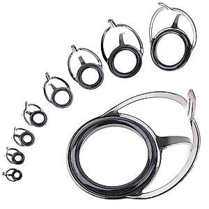 OriGlam 8pcs Fishing Rod Guide Repair Kit, Spinning Rod Guides, Fishing Rod Guide Replacement, Tip Repair Kit for Spinning Rods Sea Fishing