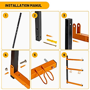 DIYTUNINGS Folding Garage Storage Rack Wall Mount, Heavy Duty Lumber Organizer Metal Rack, Wood Storage Shelves for Home Improvement Indoor & Outdoor Use, Holds up to 720 lbs