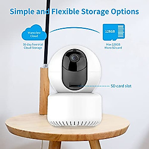 QIHANERS Indoor Pet Cam，Home Security Monitor Ring Dogs Camera Baby 360°Rotate，2K HD WiFi Camera Lnfrared Night Vision with Smart Motion Detection Phone App Siren & Live Video Two-Way Talk