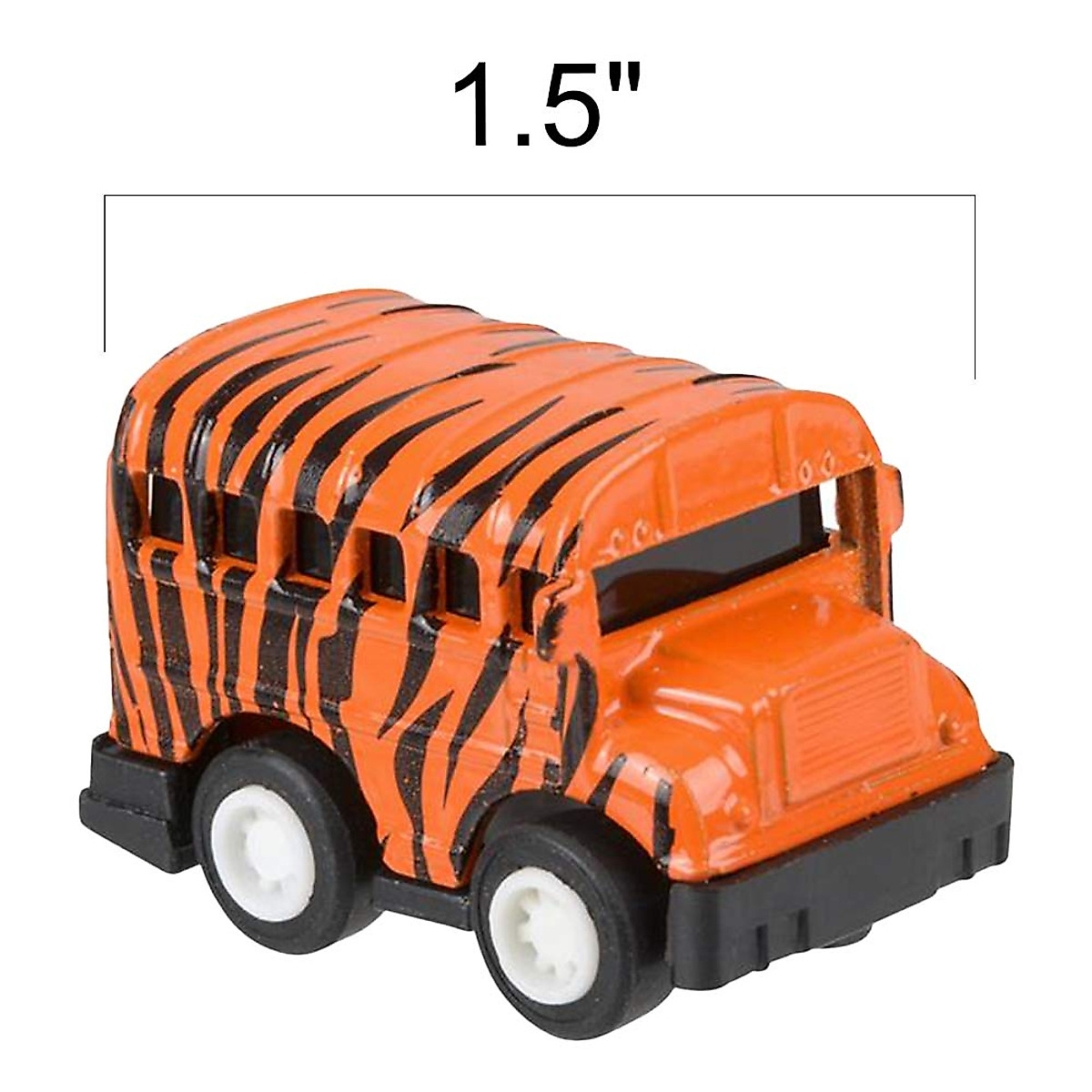 ArtCreativity Pullback Mini Zoo Buses for Kids, Set of 3, Assorted Animal Design Bus with Pullback Mechanism, Durable Plastic Material, Safari Party Decorations, Great Birthday Gift for Boys & Girls