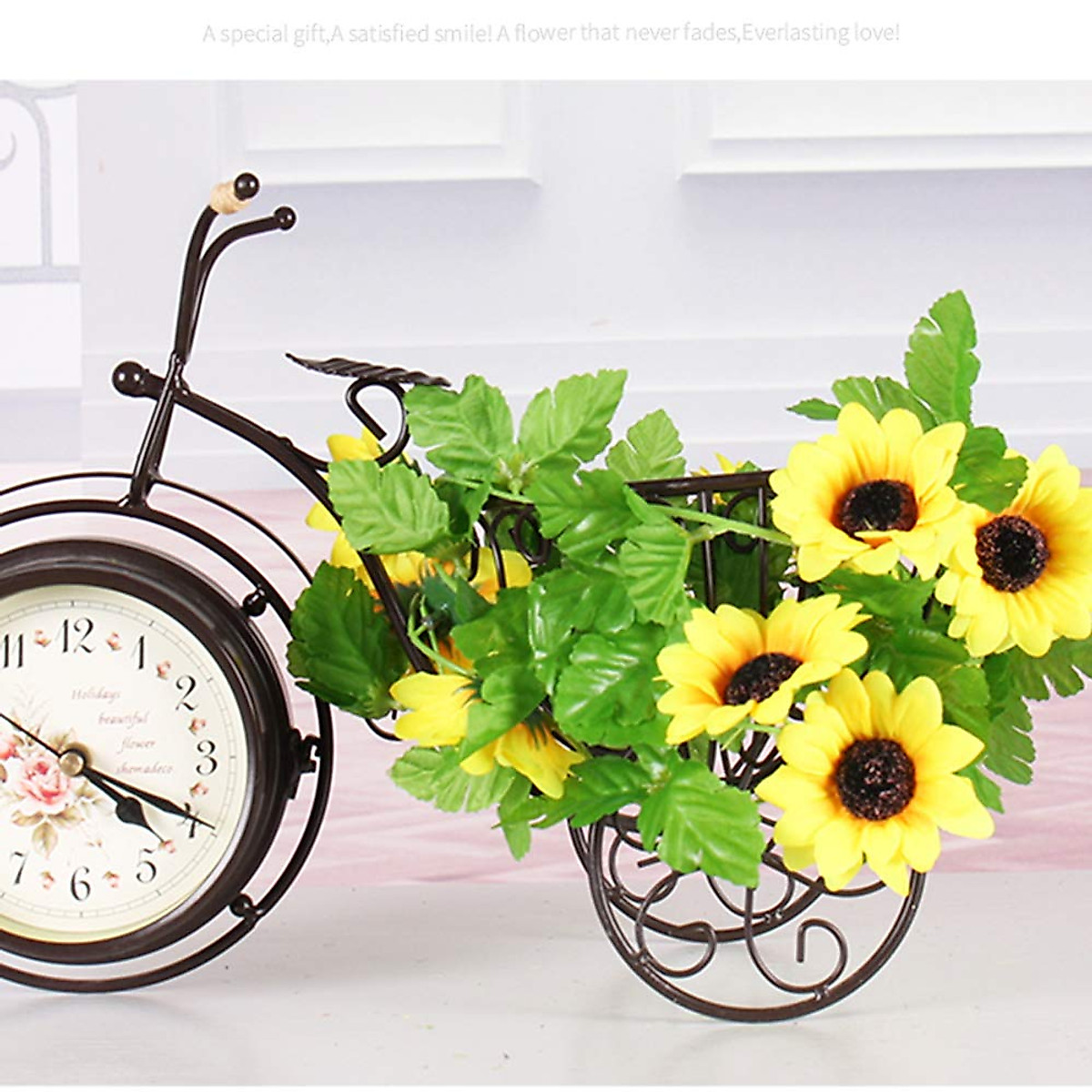 Yaoijin 2 Pack 16.4 Feet Artificial Fake Sunflower Garland Plants in Yellow(Each 8.2' Long with 12 Vine) for Hanging Wedding Garland Fake Foliage Flowers Home Kitchen Garden Office Wedding Wall Decor