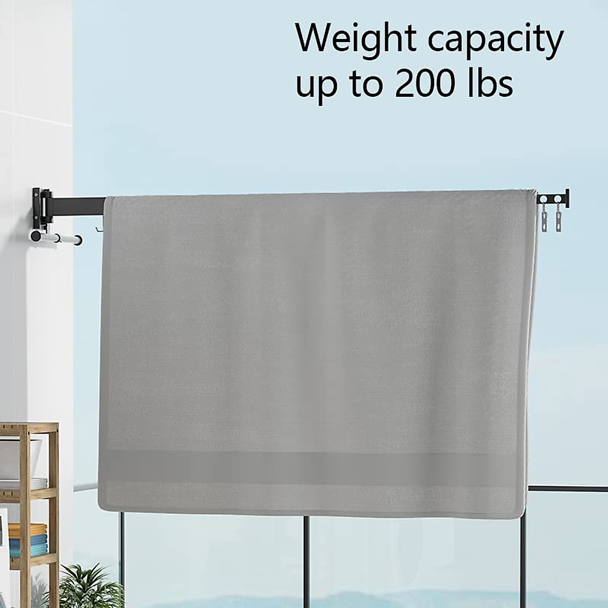 Kavlium Tri-Fold Wall Mounted Clothes Drying Rack, Laundry Drying Rack, Space Saver Clothes Rack, Easy to Install, Retractable Foldable Design for Balcony, Laundry, Bathroom.