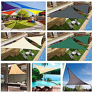 Neween Shade Sail, 6'7''x 6'7''x 6'7'' Sun Shade Sail Triangle Waterproof for Patio Yard Deck Pergola Outdoor Sun Sail Shade 98% UV Block Sunshade Light Grey Color