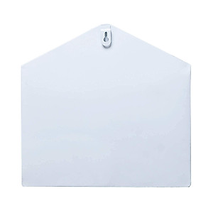 SOFFEE DESIGN Wall Mount Metal Mail Holder Envelope Shape Mail Organizer for Storage Postcard, Mail, Newspaper, Letter, Bill, Magazine, Home Office Wall Decor Hanging Letter Basket Mailbox - White