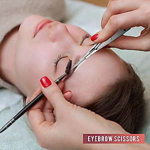 Shynai 2 Pieces 4.7 Inch Embroidery Sewing Scissor Spring Action Scissor Thread Stainless Steel Cutting Scissor Eyebrow Trimming Scissor (Silver)