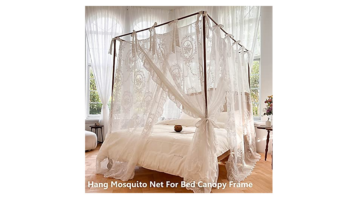 AIKASY Outer Bed Support Canopy Bed Frame Post Queen Size Stainless ...