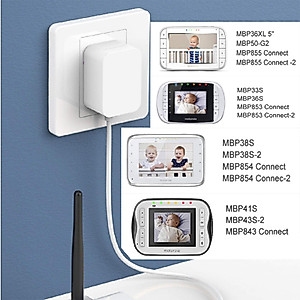 Power Cord for Motorola Baby Monitor MBP36S MBP41S MBP843 MBP36XL MBP38S MBP43S MBP33S MBP843 MBP853 MBP854 MBP855 Connect for Parent Unit Charger Supply