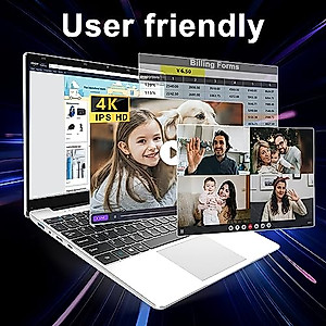 Laptop Computer Intel Celeron N4020C 14.1", 8GB DDR4 Memory 512GB SSD, Windows 11,FHD Display for Work and Entertainment, Sliver Expandable 1TB SSD,Ultra Slim, USB3.0, TF Card and Numeric Keypad